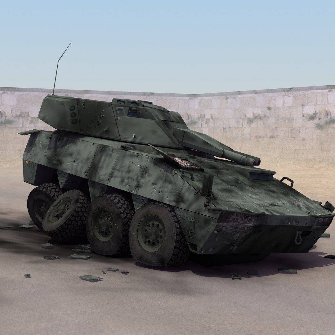 3d Wrecked Military Vehicle Amos
