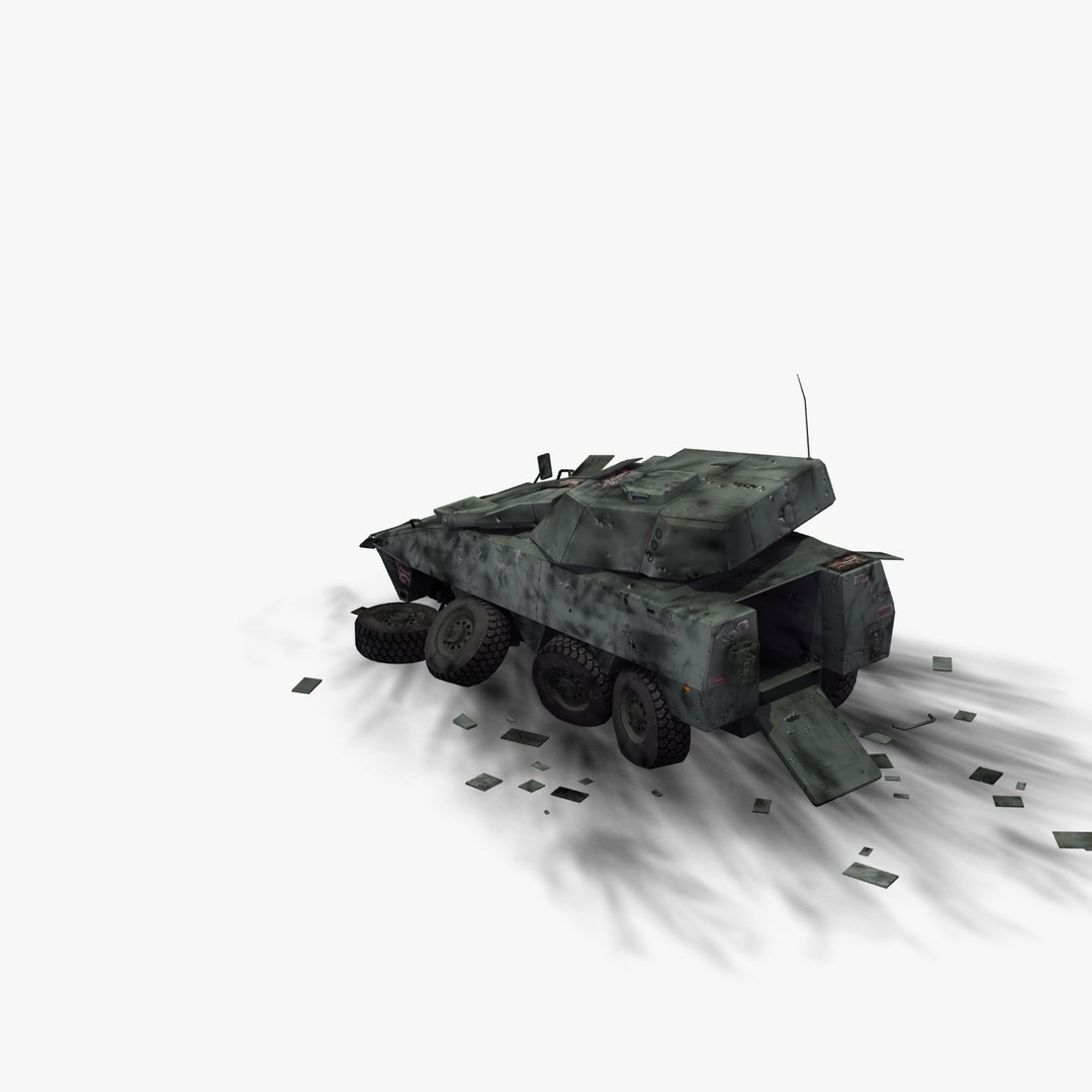 3d Wrecked Military Vehicle Amos