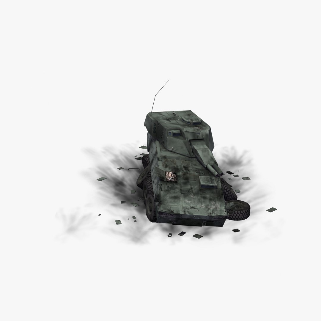 3d Wrecked Military Vehicle Amos