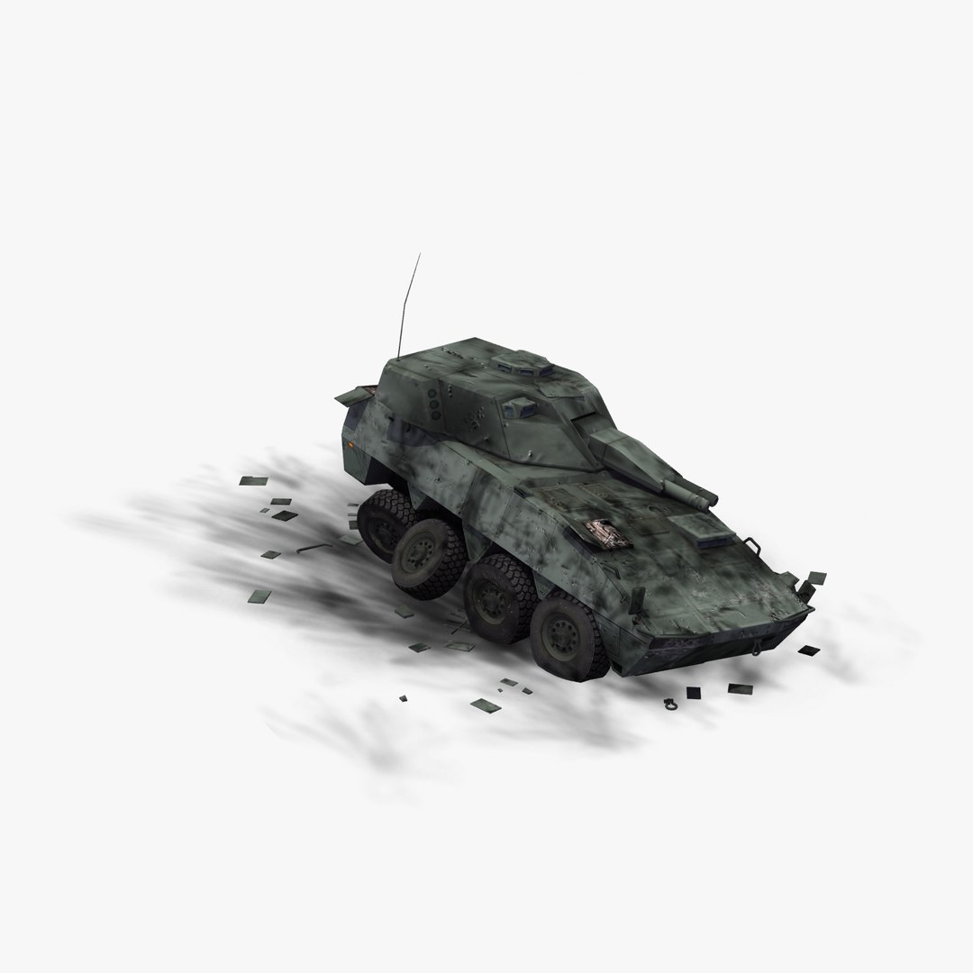 3d Wrecked Military Vehicle Amos