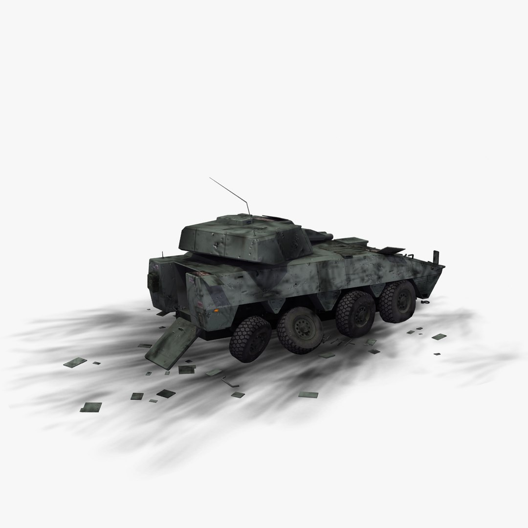 3d Wrecked Military Vehicle Amos