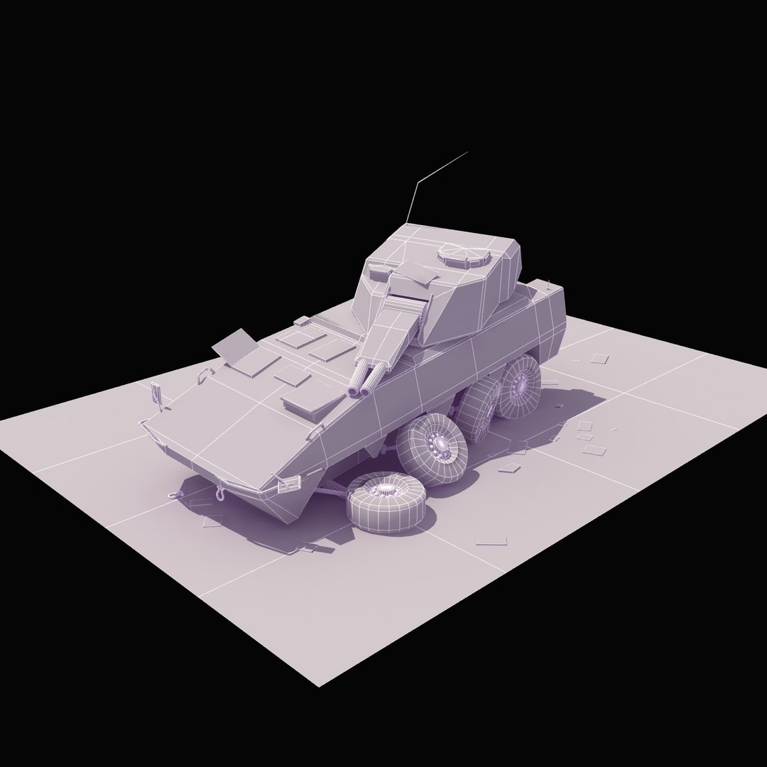 3d Wrecked Military Vehicle Amos