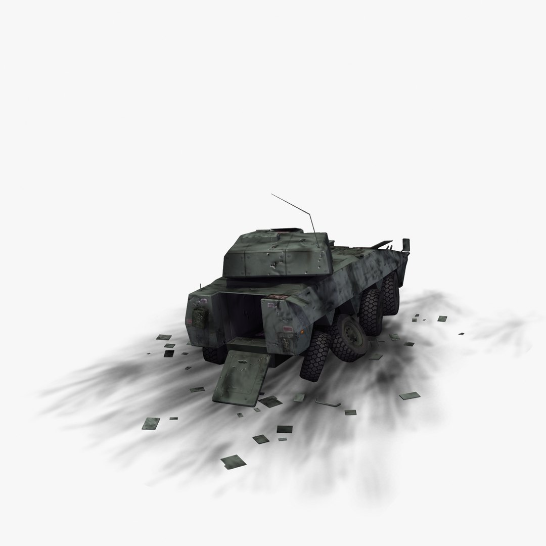 3d Wrecked Military Vehicle Amos