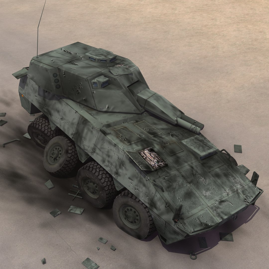 3d Wrecked Military Vehicle Amos
