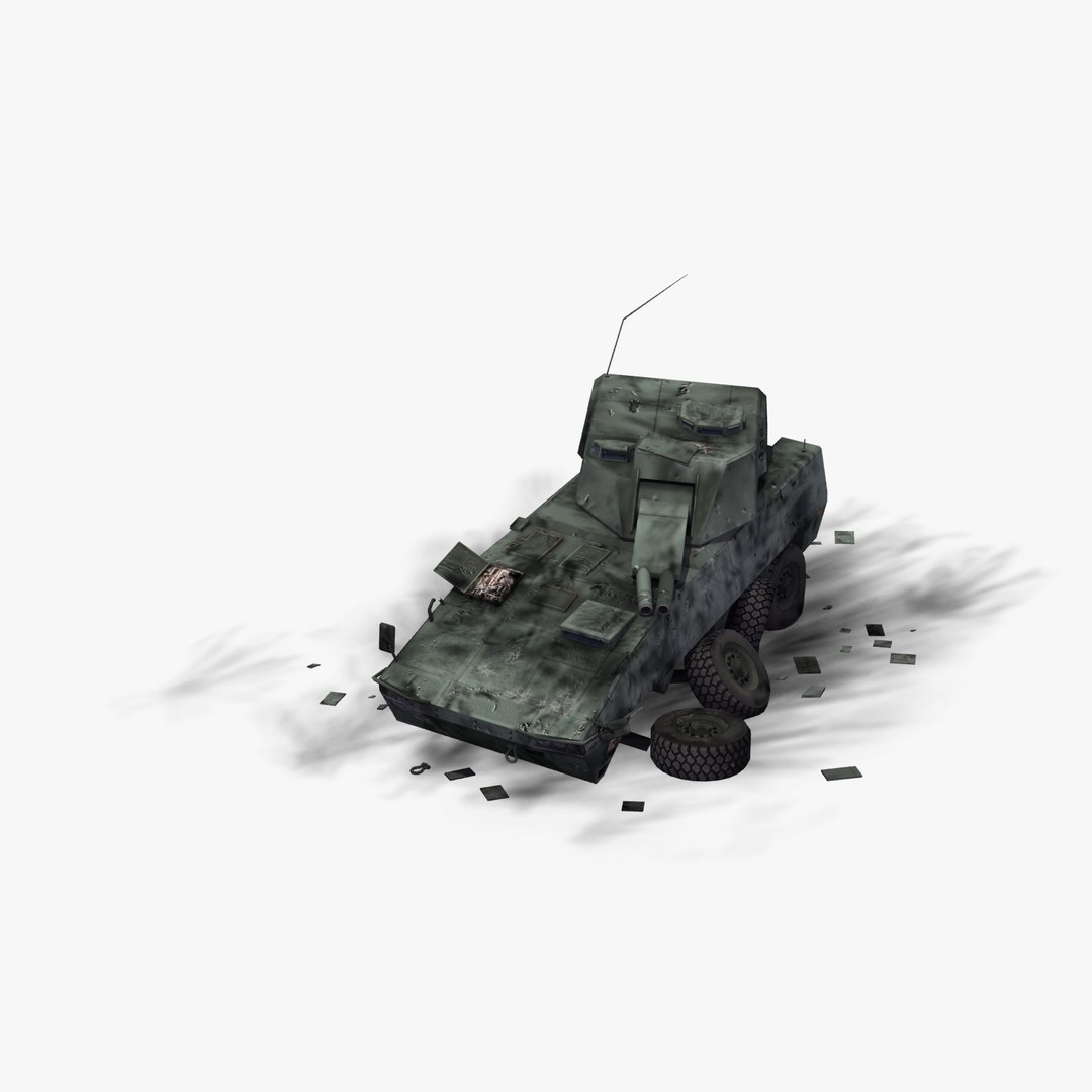 3d Wrecked Military Vehicle Amos