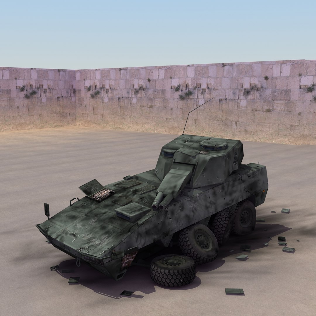 3d Wrecked Military Vehicle Amos