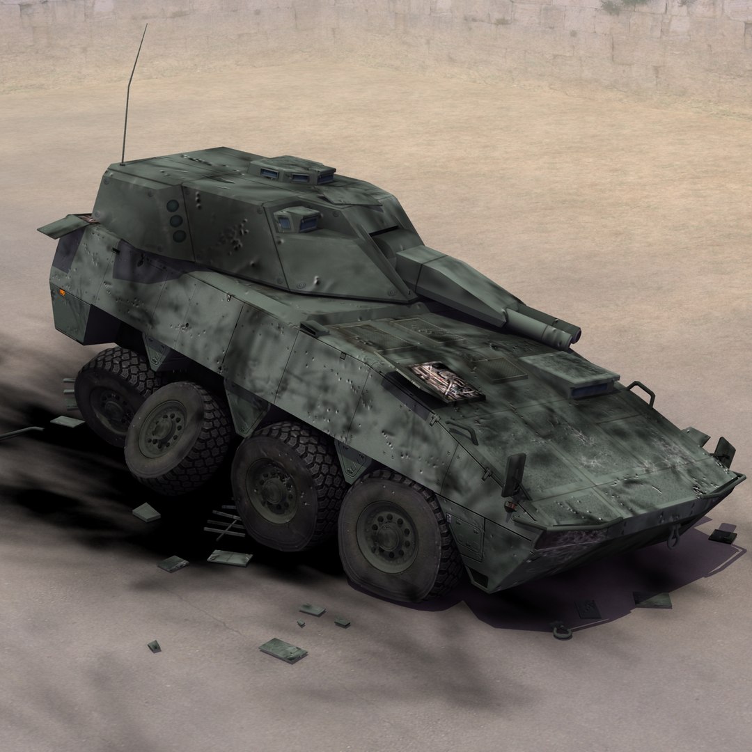 3d Wrecked Military Vehicle Amos