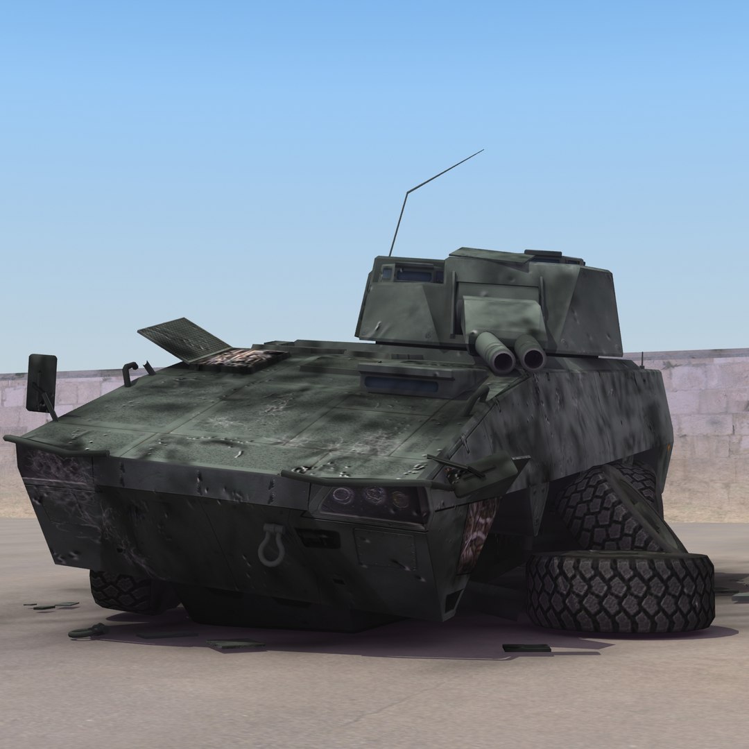 3d Wrecked Military Vehicle Amos