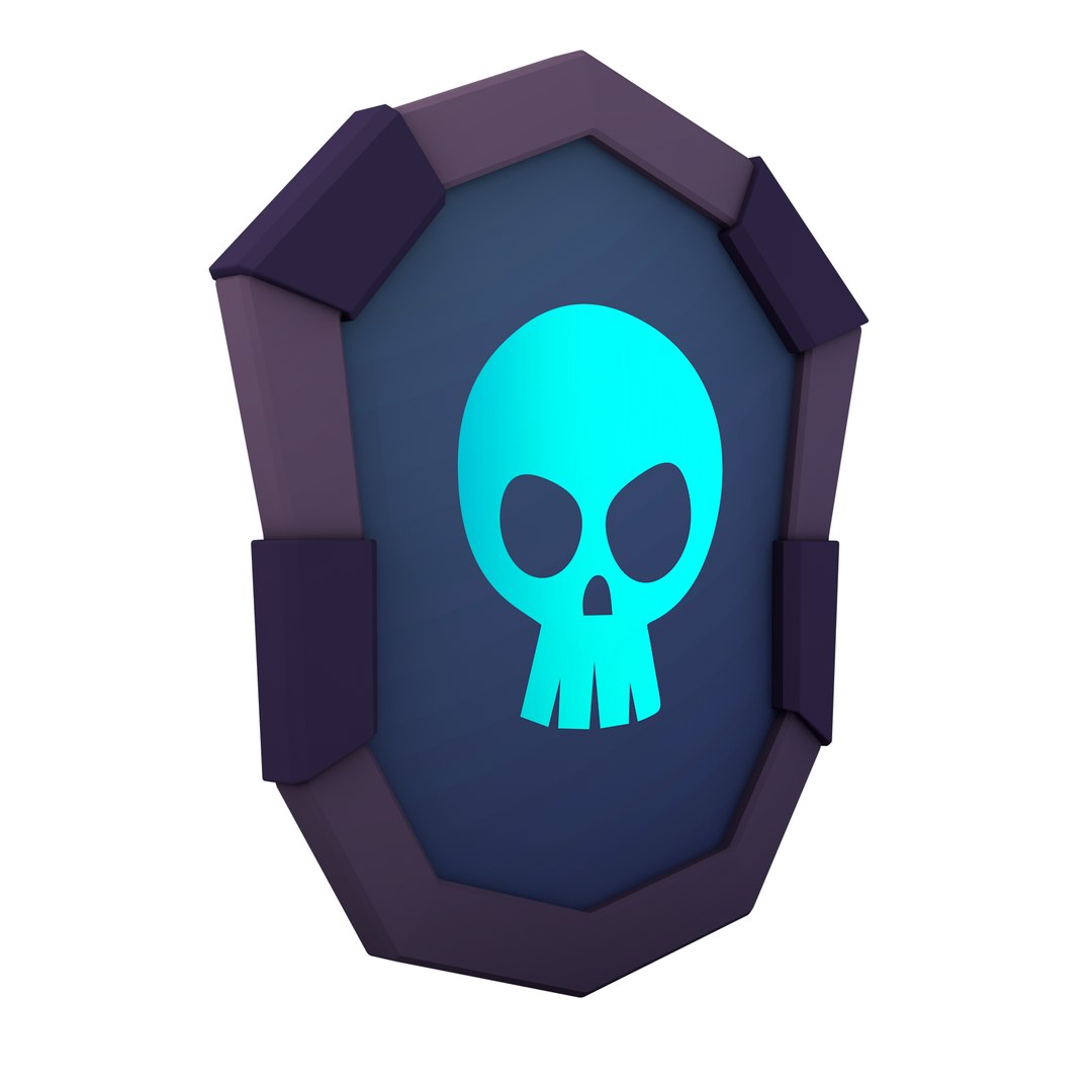 Cartoon skeleton shield 3D - TurboSquid 1403257