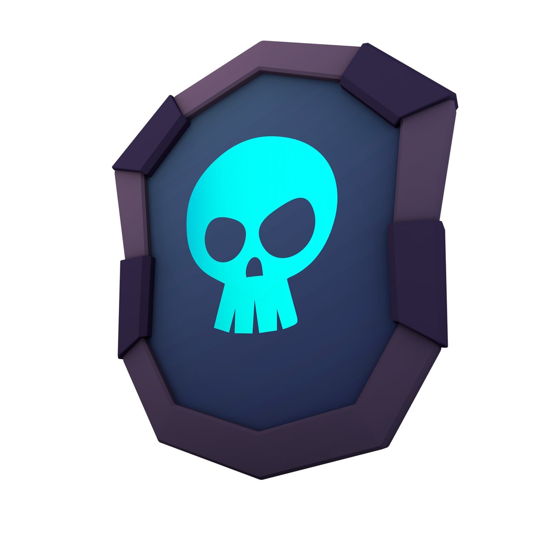 Cartoon skeleton shield 3D - TurboSquid 1403257