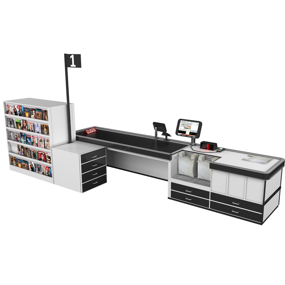 3D Checkout Check Lane - TurboSquid 1319376