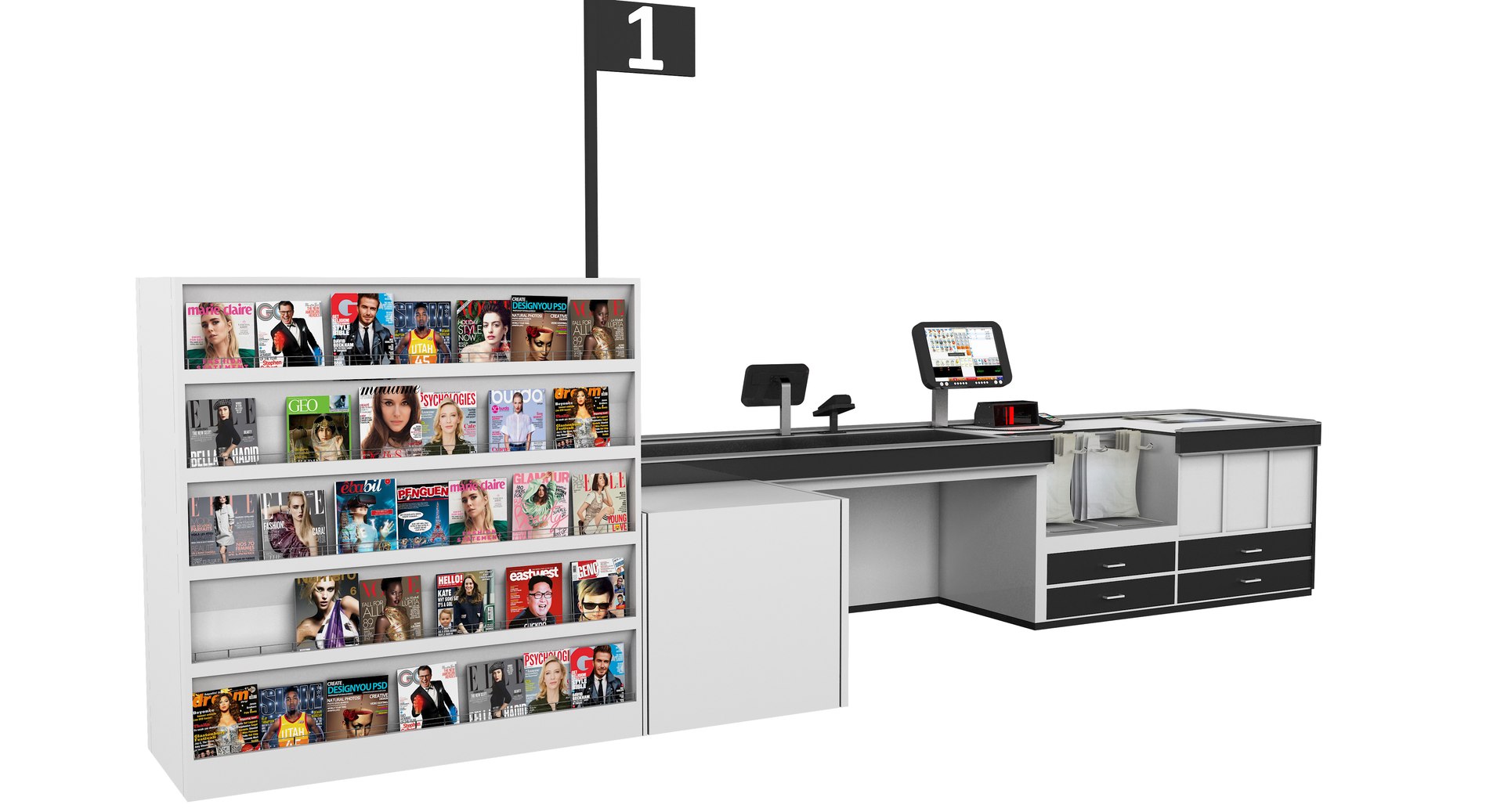 3D Checkout Check Lane - TurboSquid 1319376