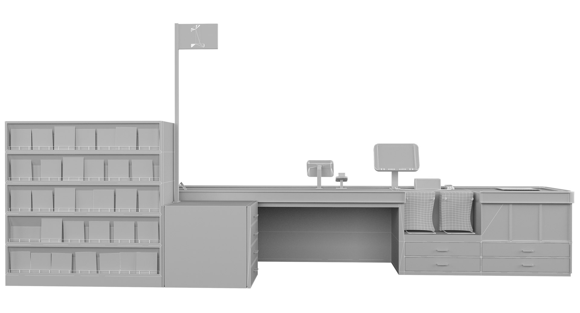3D Checkout Check Lane - TurboSquid 1319376