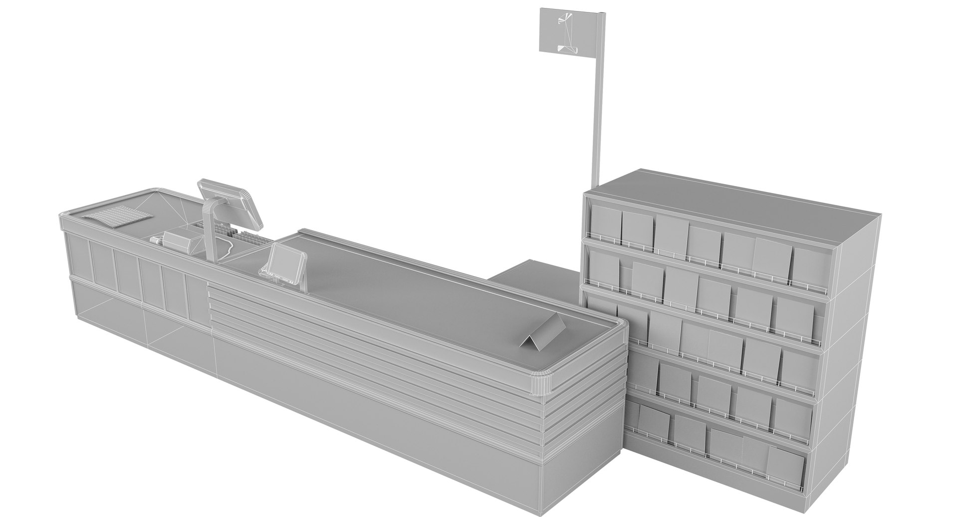 3D Checkout Check Lane - TurboSquid 1319376