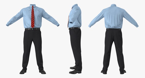 3d model formal office wear men