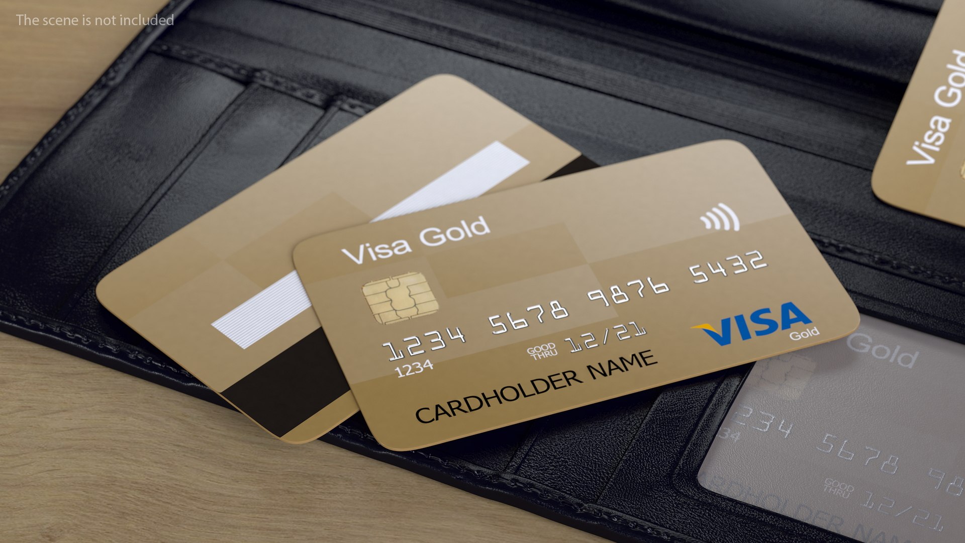 Visa Gold Credit Card 3D - TurboSquid 2046660