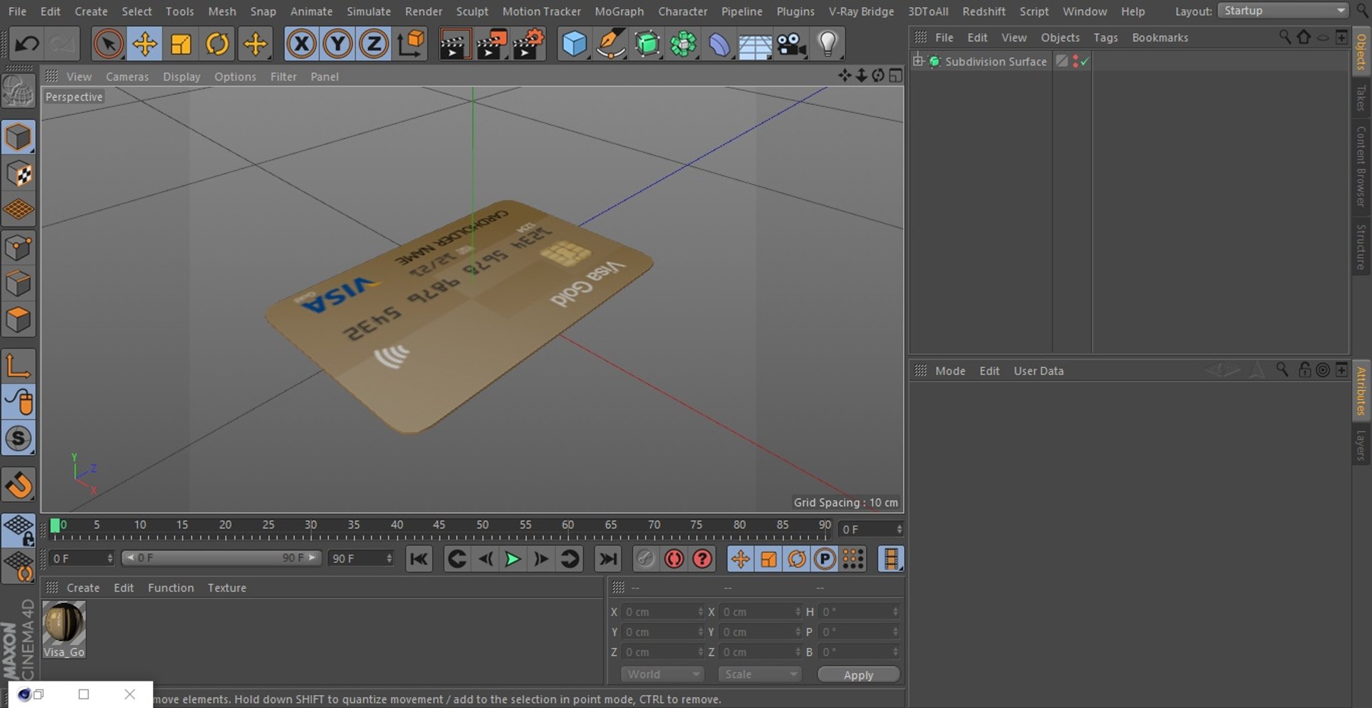 Visa Gold Credit Card 3D - TurboSquid 2046660