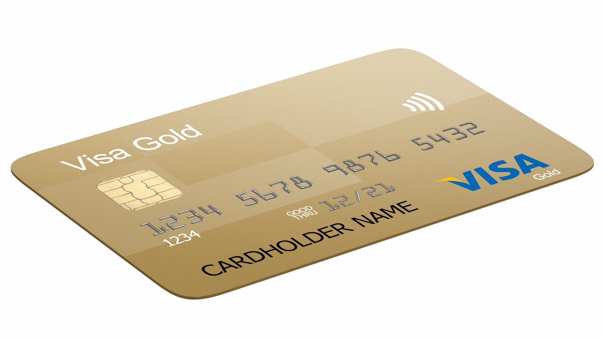Visa Gold Credit Card 3D - TurboSquid 2046660