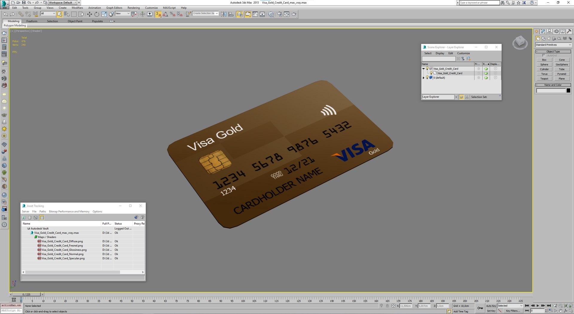 Visa Gold Credit Card 3D - TurboSquid 2046660