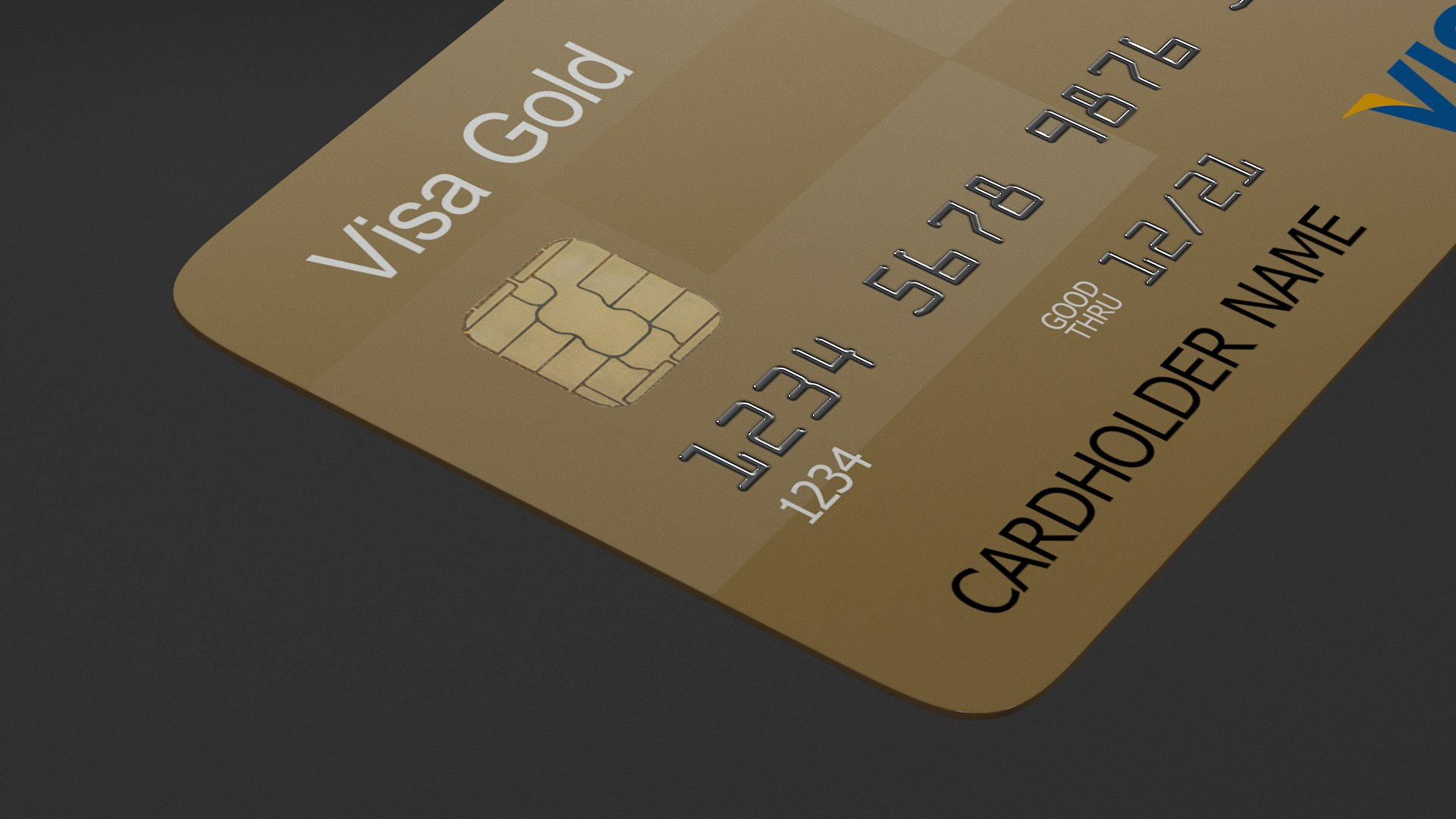 Visa Gold Credit Card 3D - TurboSquid 2046660