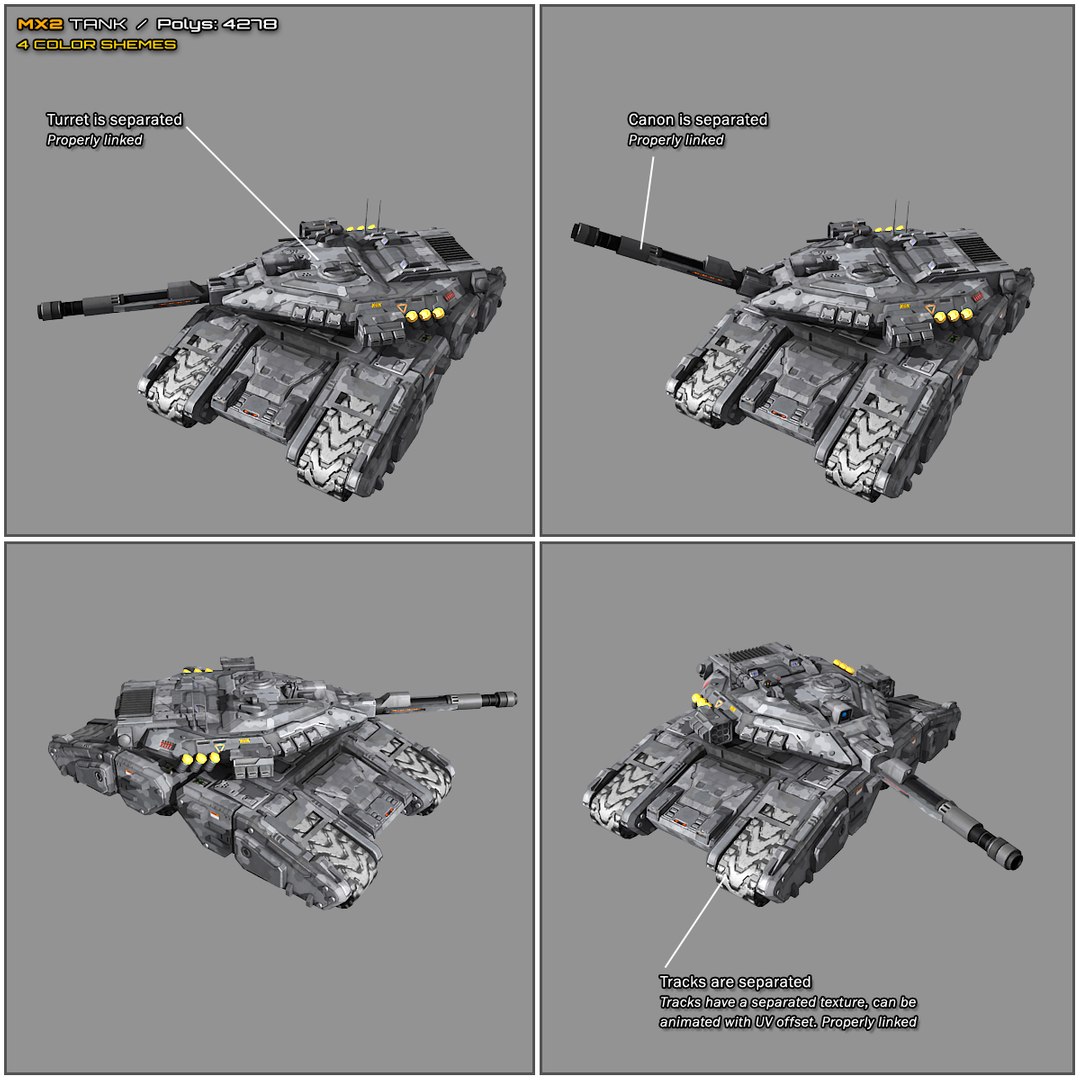 3D Scifi Tank Mx2 Sf Model - TurboSquid 1274420