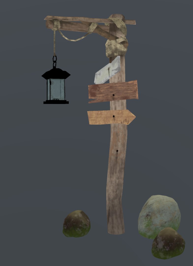 Pbr Medival Road Sign 3D Model - TurboSquid 1295127