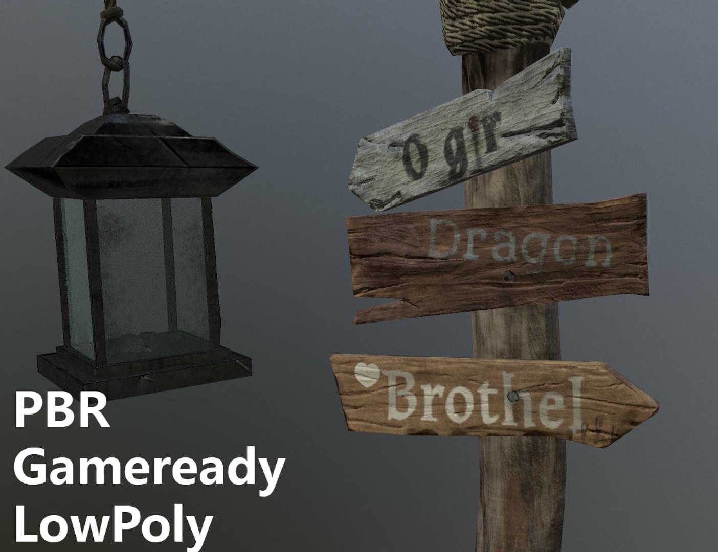 Pbr Medival Road Sign 3D Model - TurboSquid 1295127