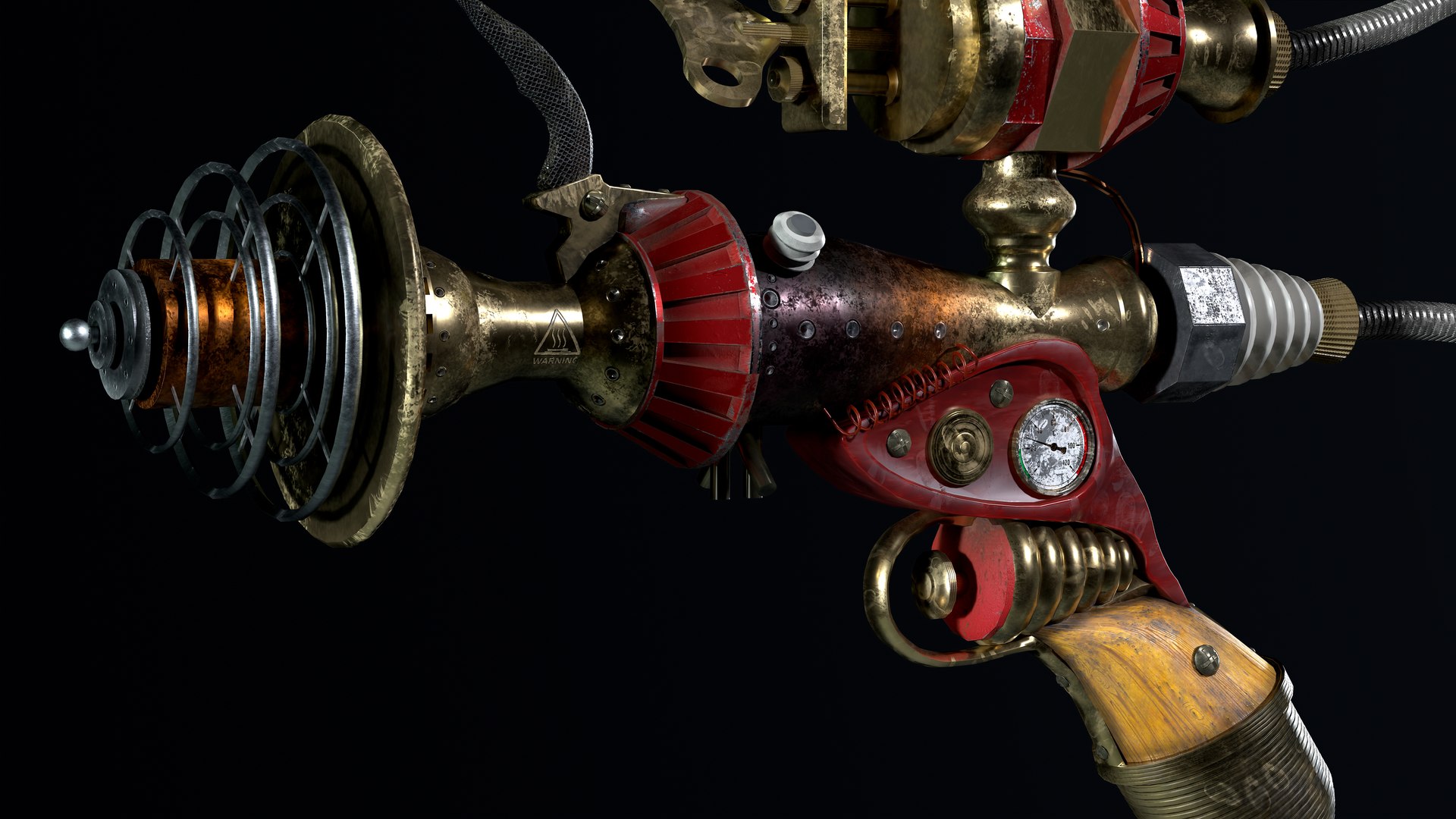 3D Steampunk Weapon - PBR Model - TurboSquid 2199639