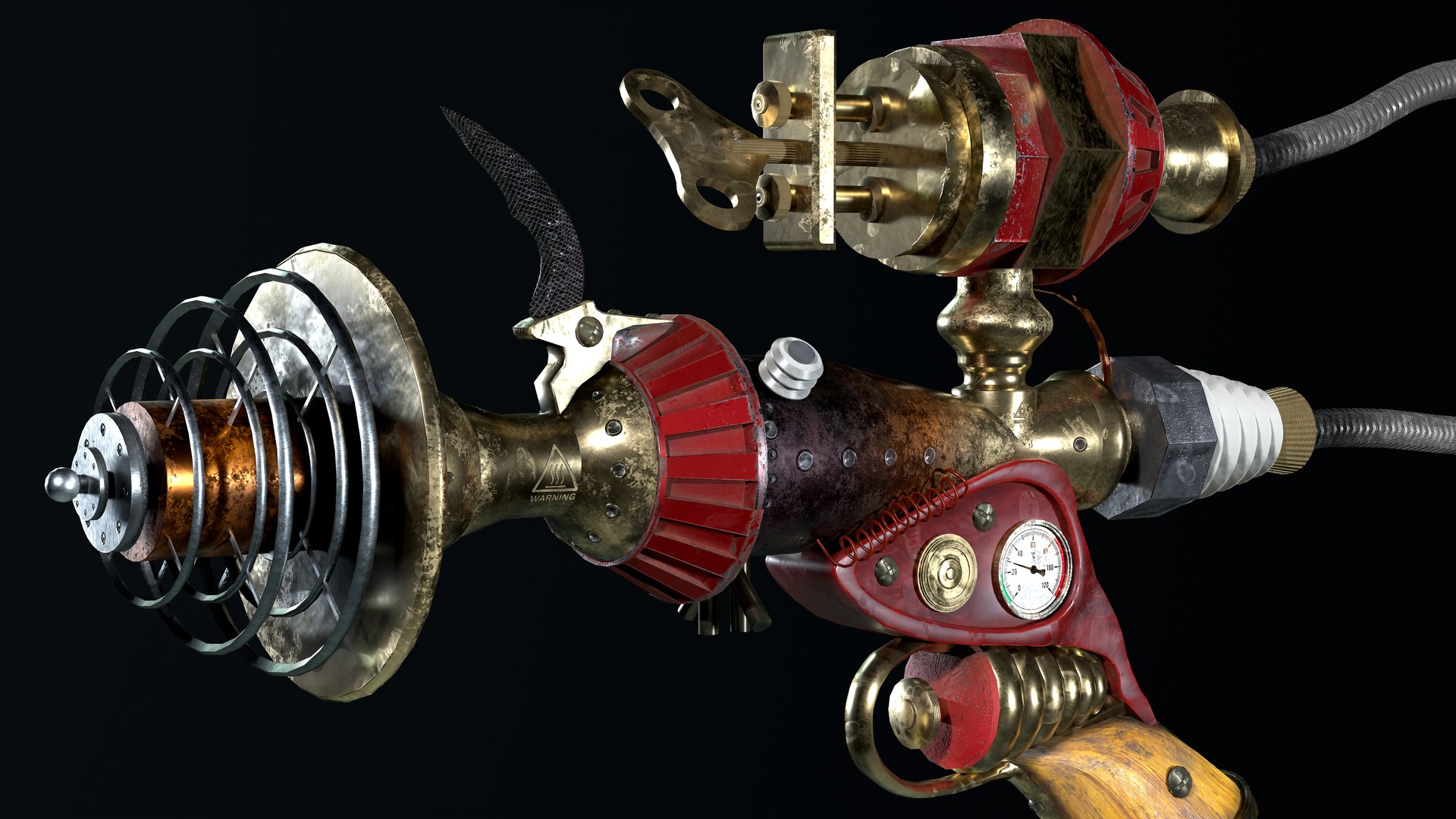 3D Steampunk Weapon - PBR Model - TurboSquid 2199639