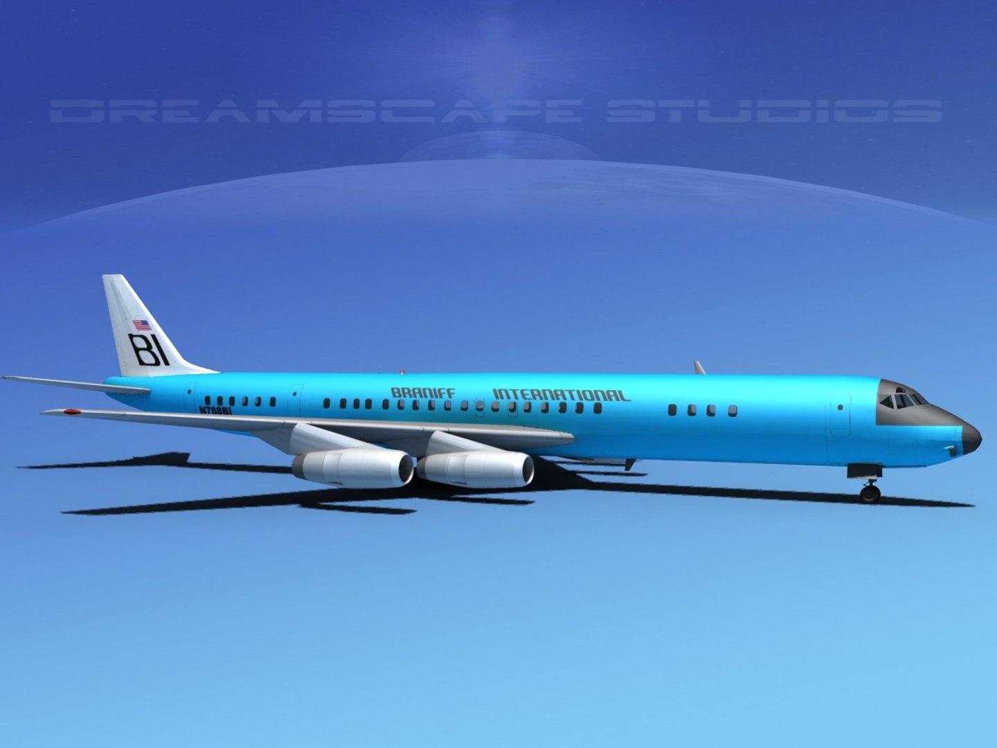 3d douglas dc-8 model