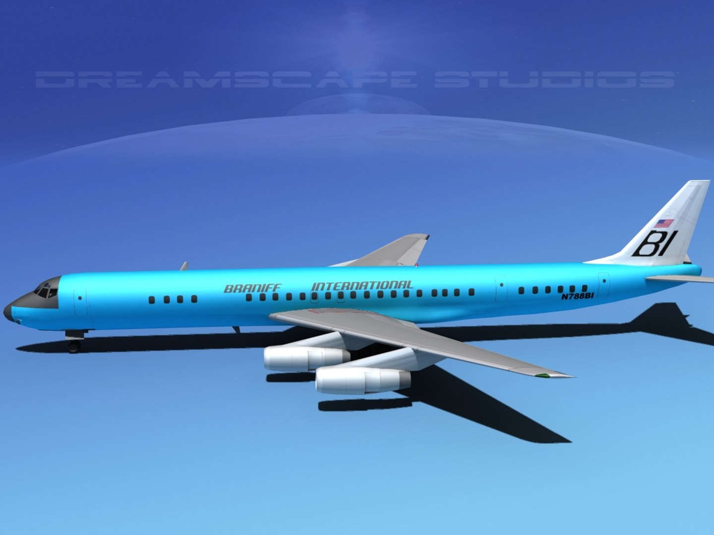 3d douglas dc-8 model