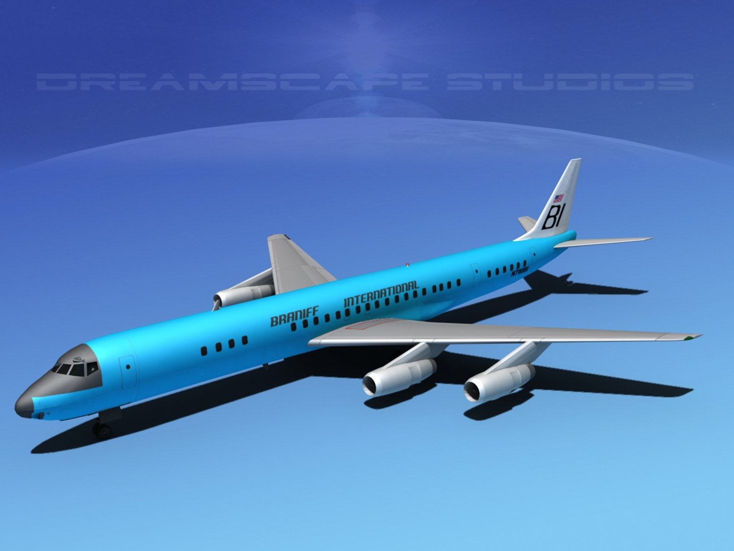 3d douglas dc-8 model