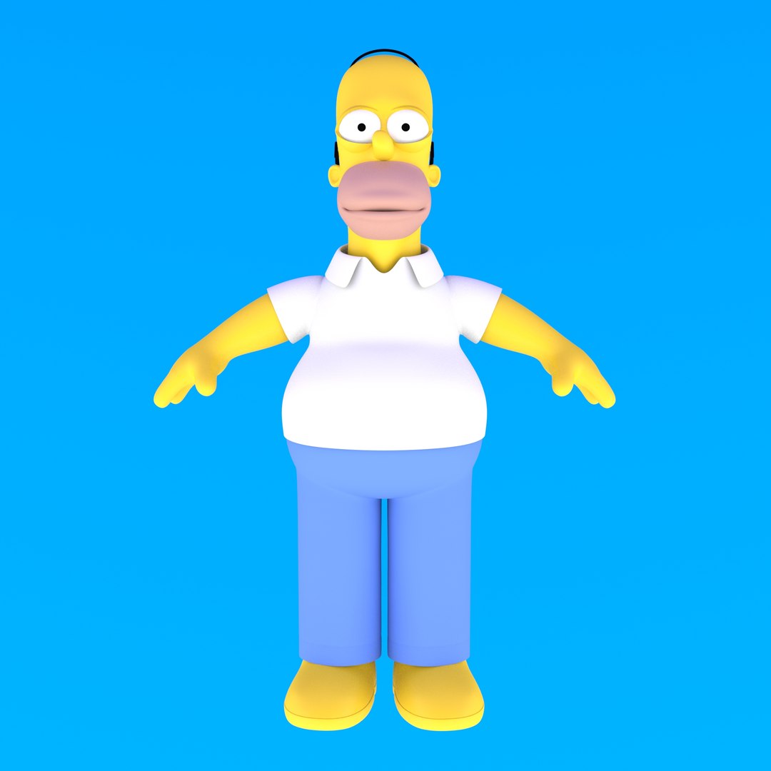 3D Homer Advanced Maya Rigged Humanoid Character For Animation Games ...