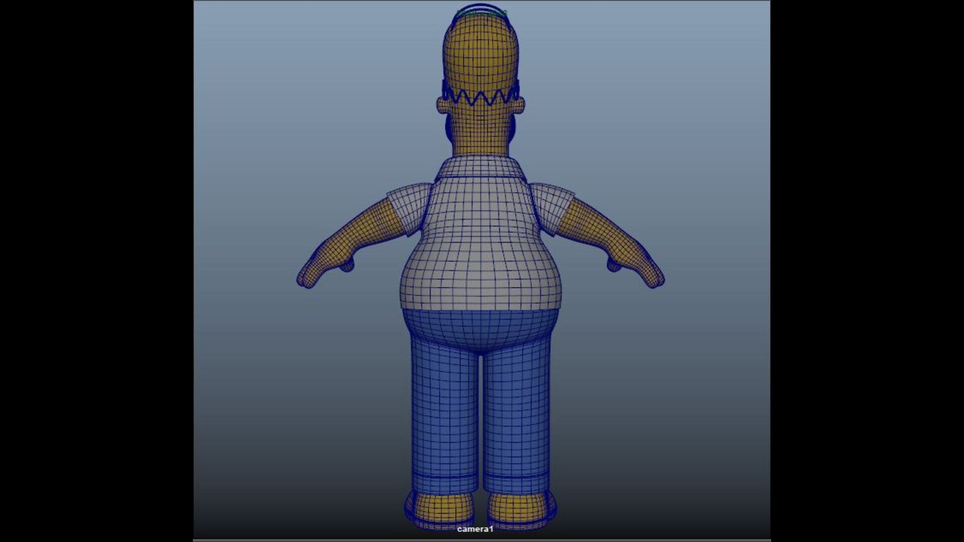 3D Homer Advanced Maya Rigged Humanoid Character For Animation Games ...
