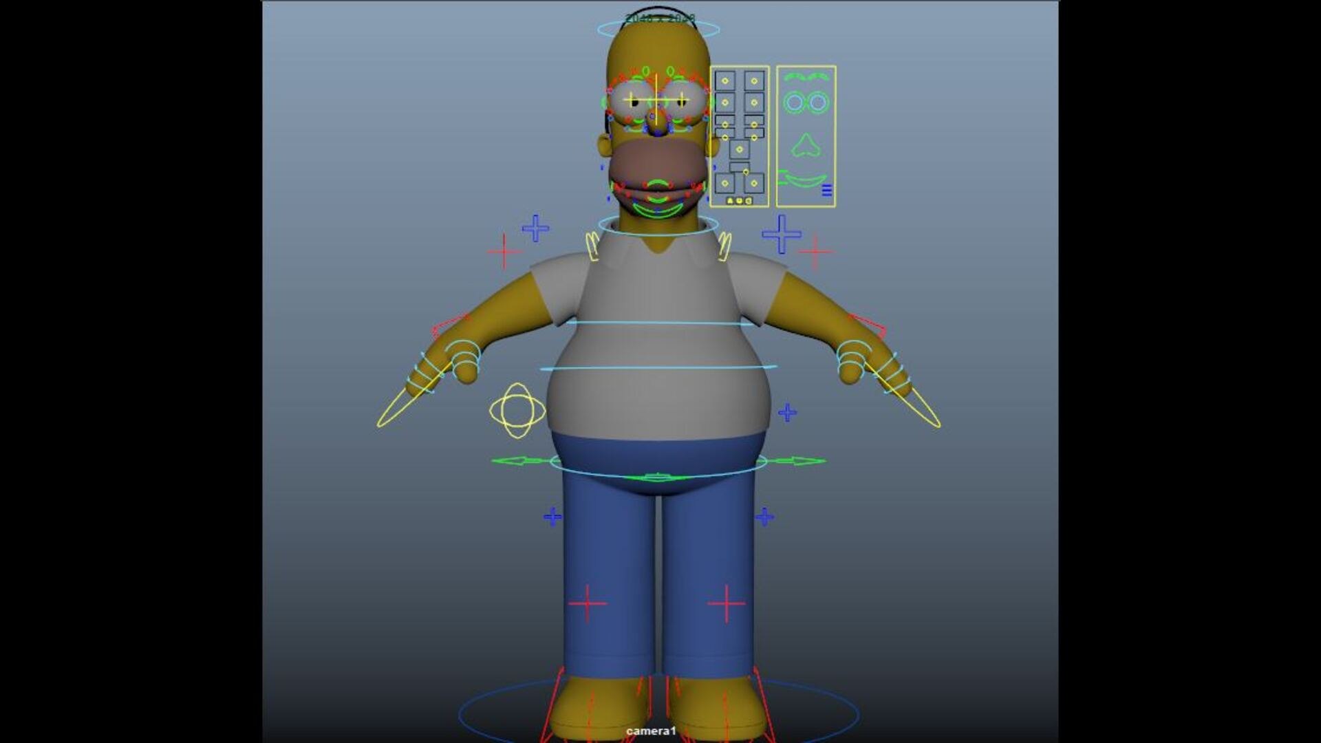3D Homer Advanced Maya Rigged Humanoid Character For Animation Games ...
