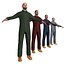 3d Pack Rigged Worker Biped Man