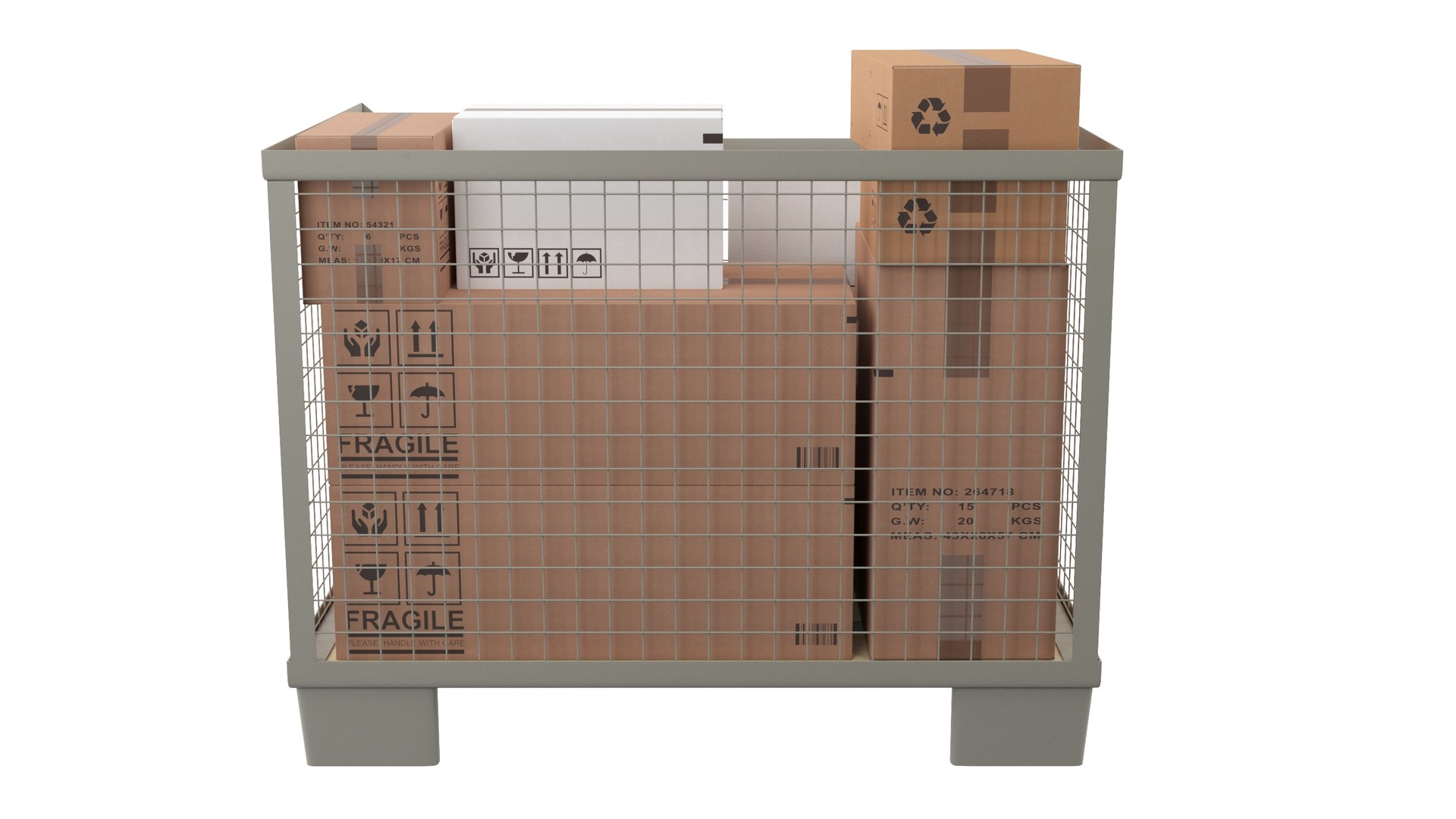 Pallet Box With Packages Model - TurboSquid 1991991