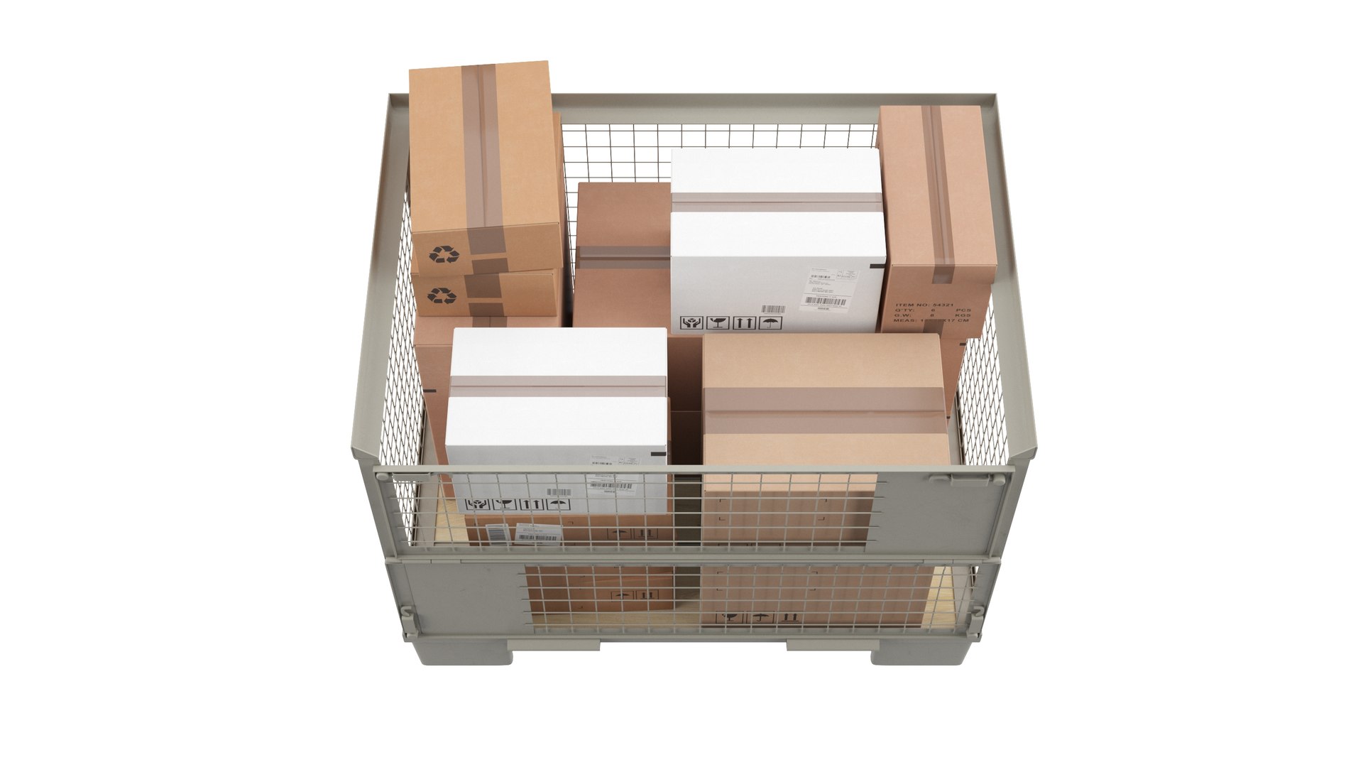 Pallet Box With Packages Model - TurboSquid 1991991