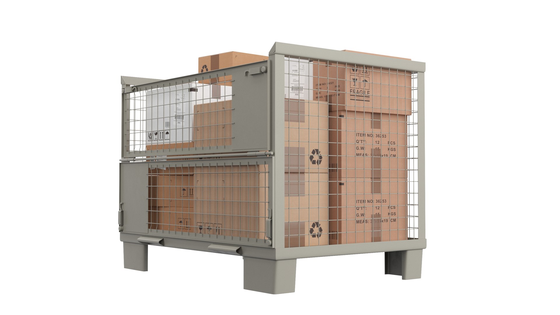 Pallet Box With Packages Model - TurboSquid 1991991