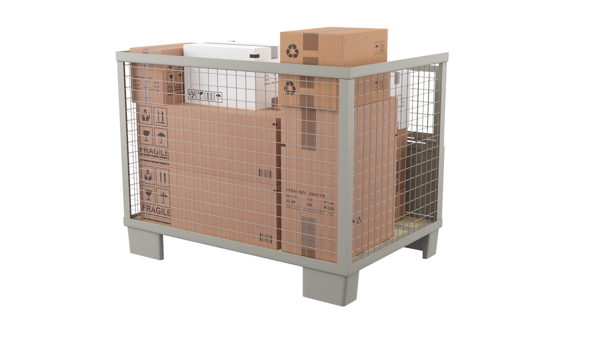 Pallet Box With Packages Model - TurboSquid 1991991