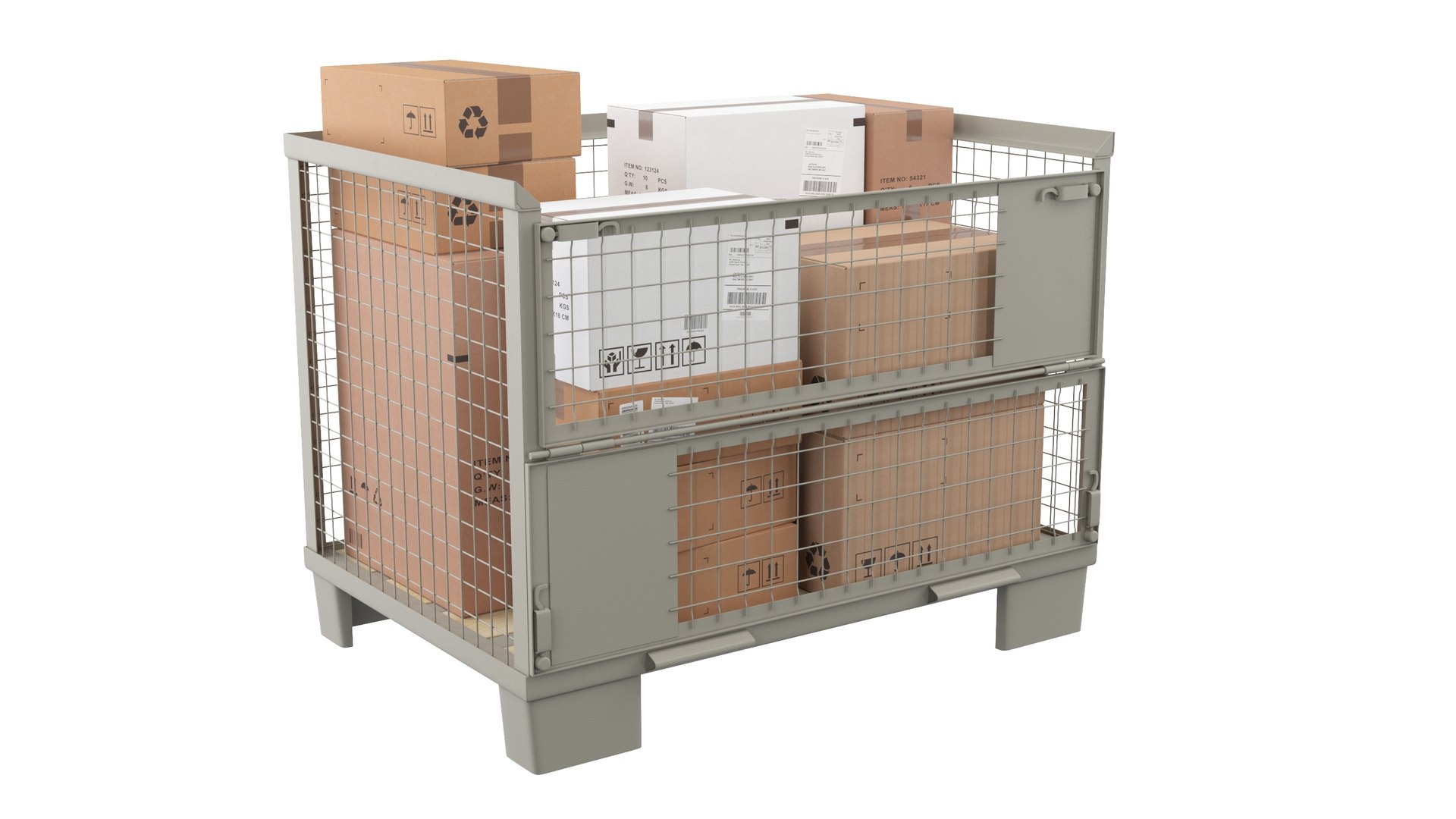 Pallet Box With Packages Model - TurboSquid 1991991