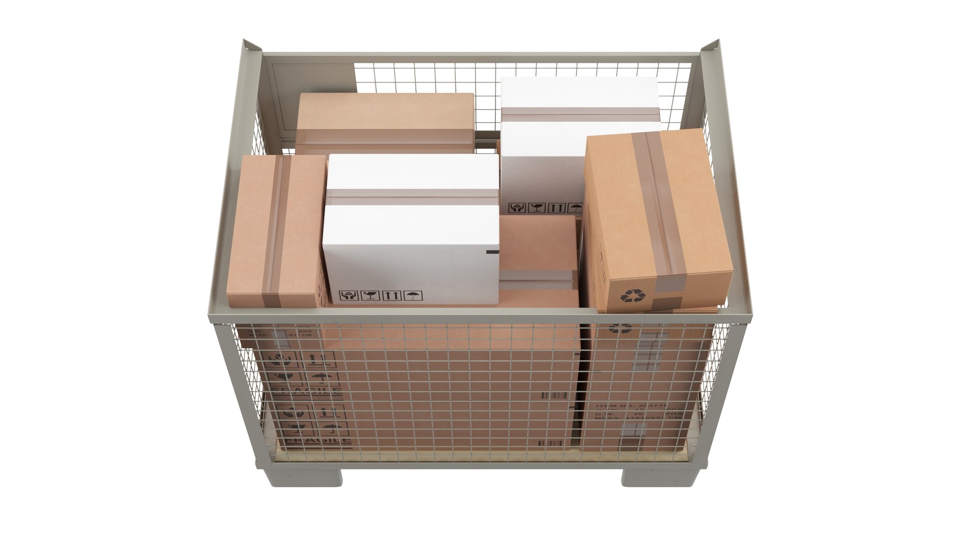 Pallet Box With Packages Model - TurboSquid 1991991