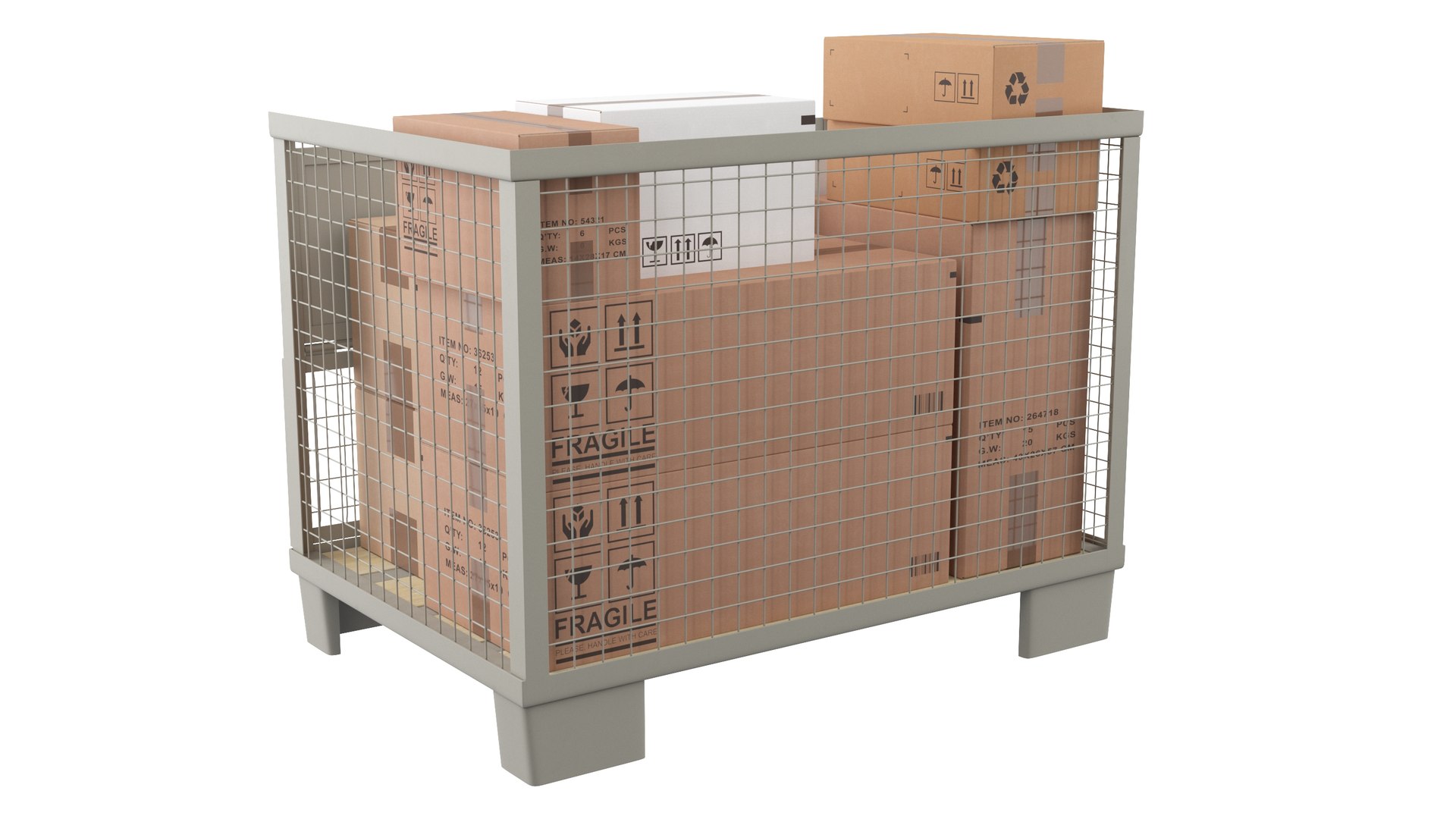 Pallet Box With Packages Model - TurboSquid 1991991