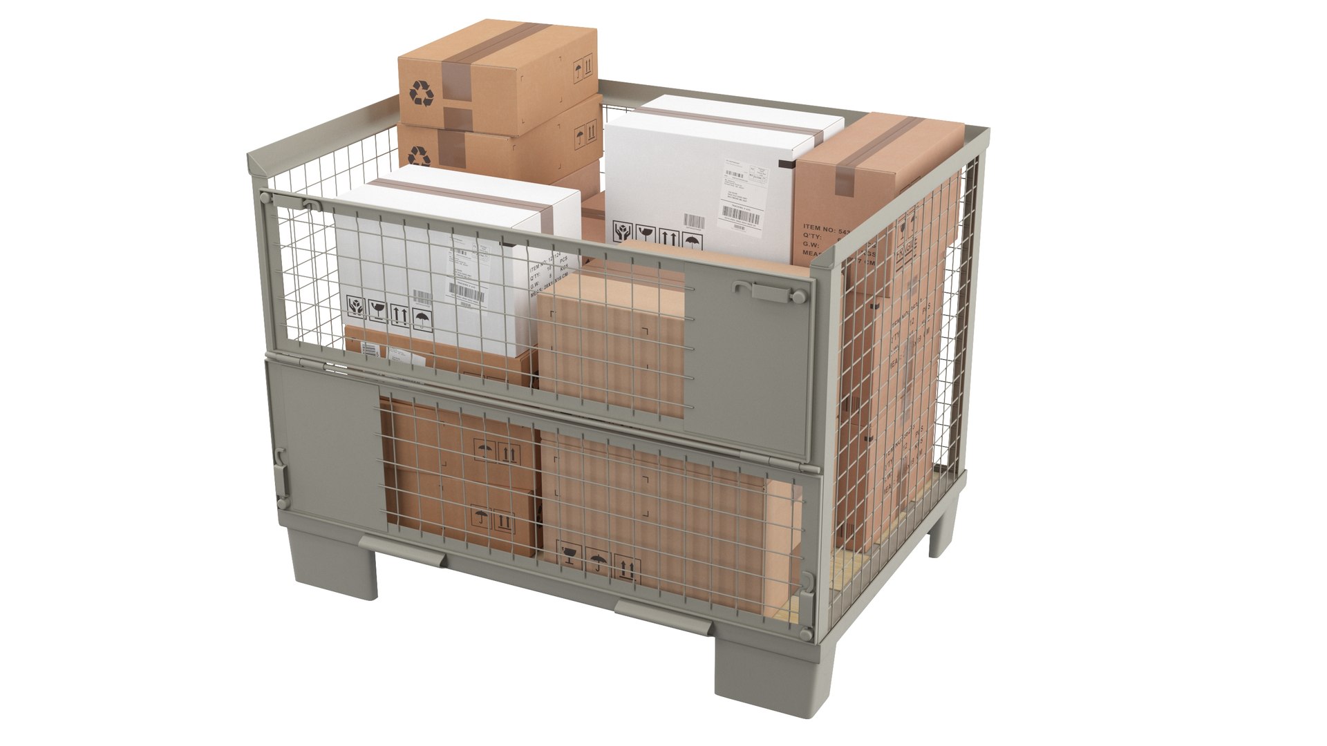 Pallet Box With Packages Model - TurboSquid 1991991