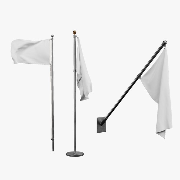 flag pole 3d obj