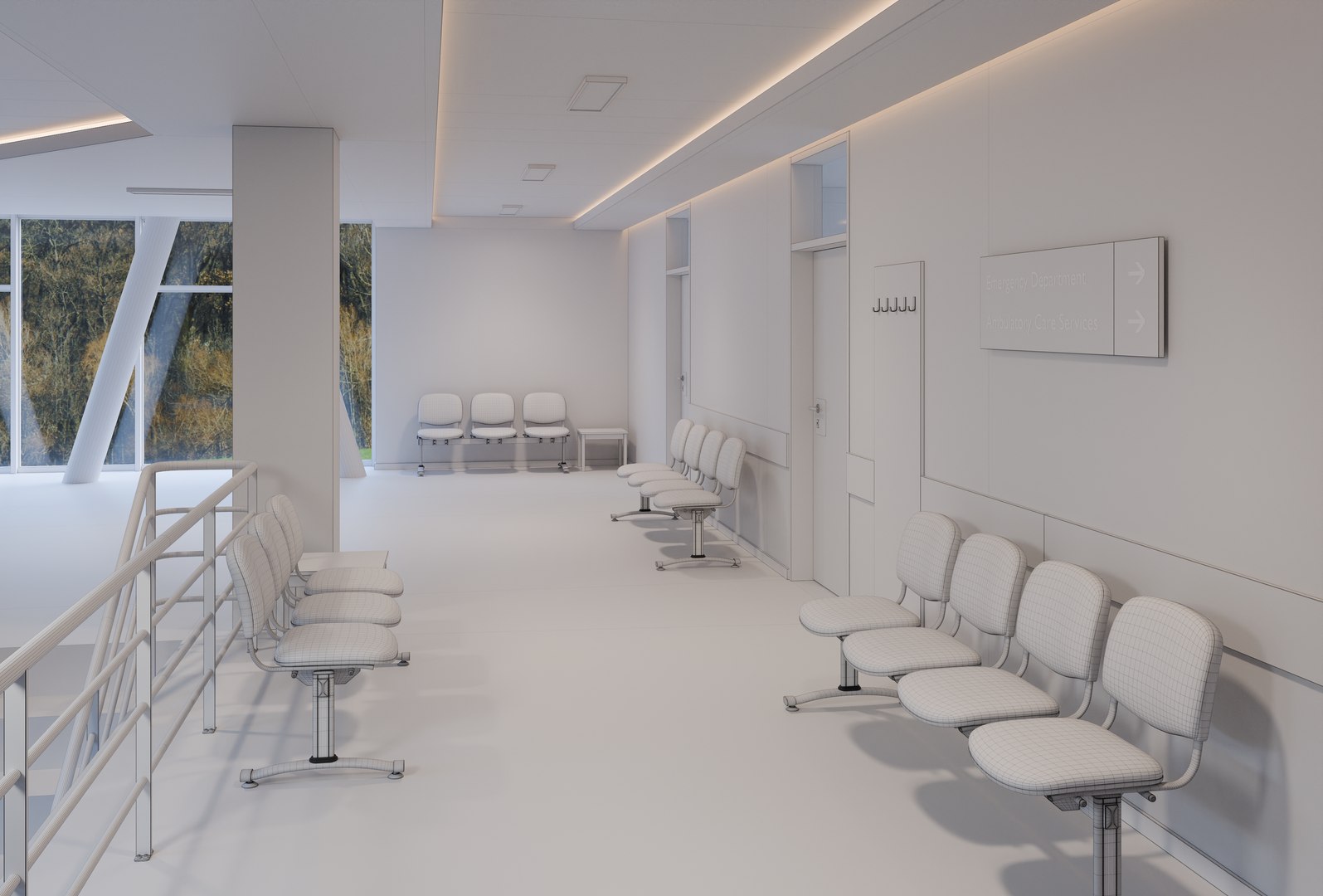 3D Hospital Hall - TurboSquid 2201366