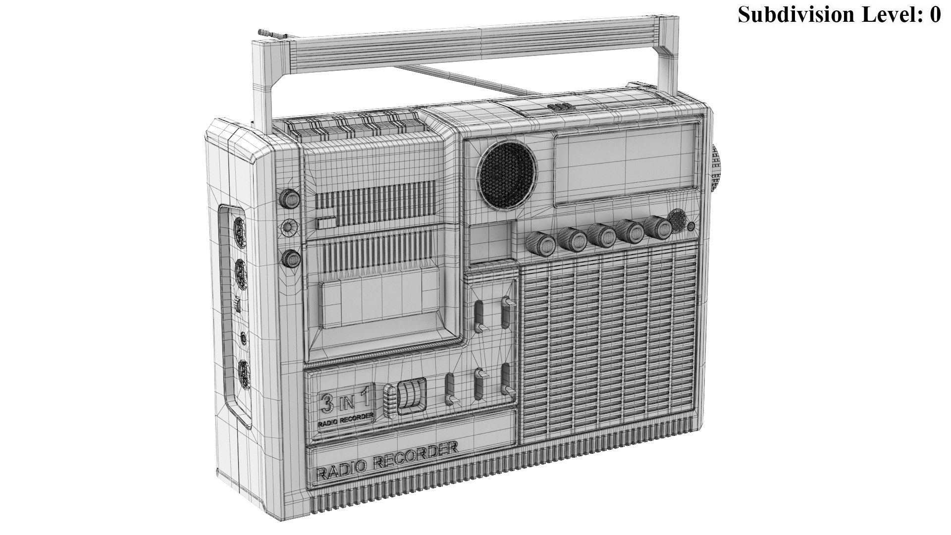 3 In 1 Retro Radio Recorder 3D Model - TurboSquid 1944034