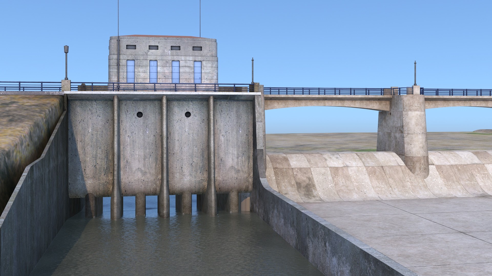 Sepulveda dam model - TurboSquid 1595210