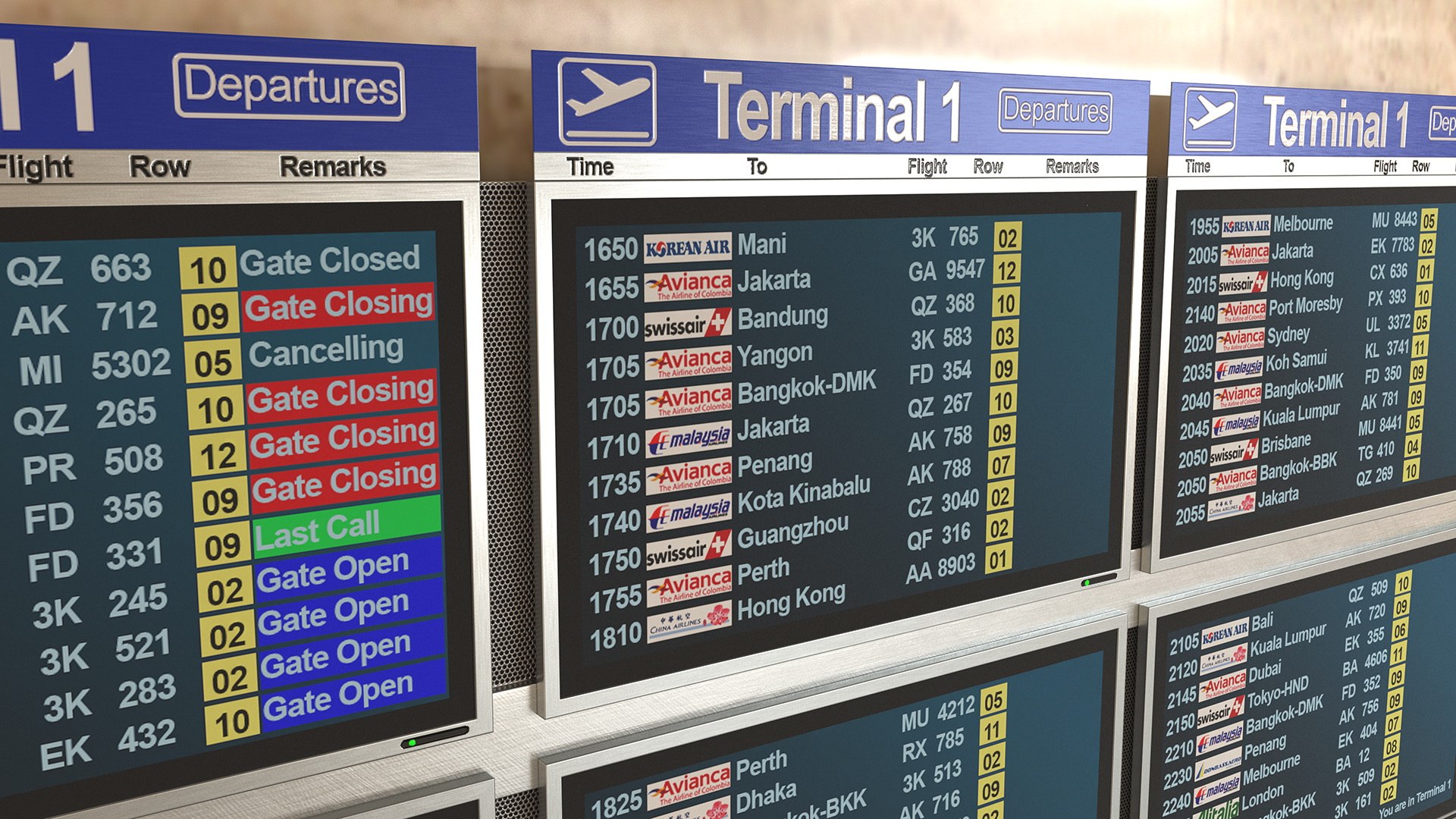 3D Flight Information Display Model - TurboSquid 1645668