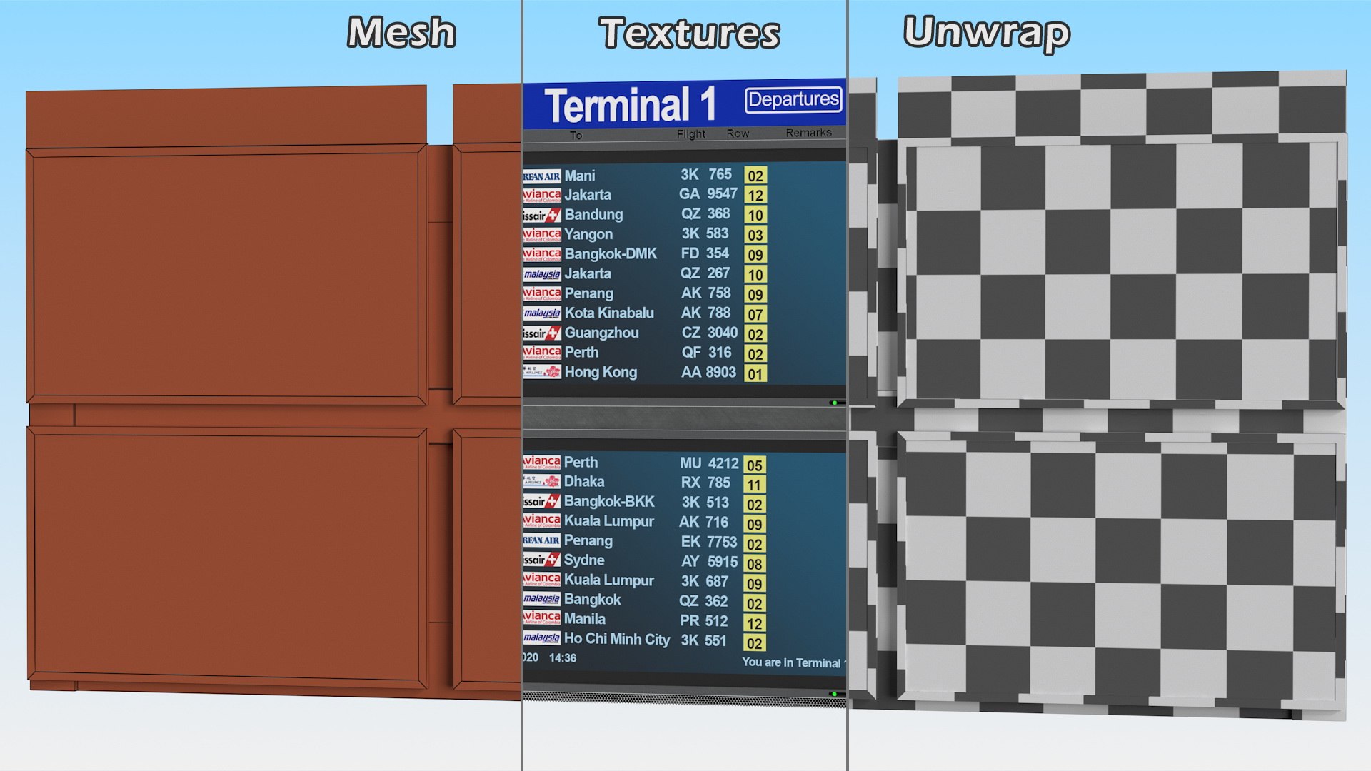 3D flight information display model - TurboSquid 1645668